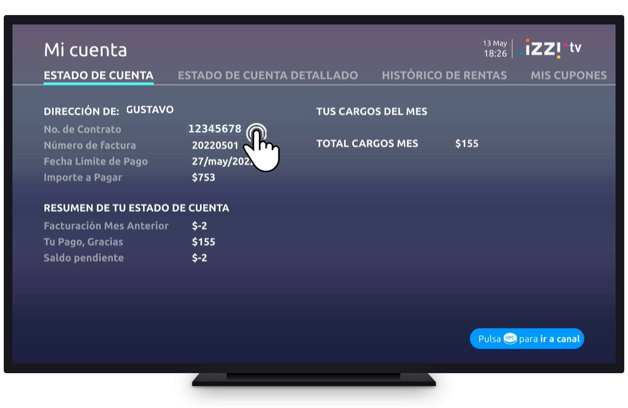 Localiza tu número de cuenta – Ayuda izzi