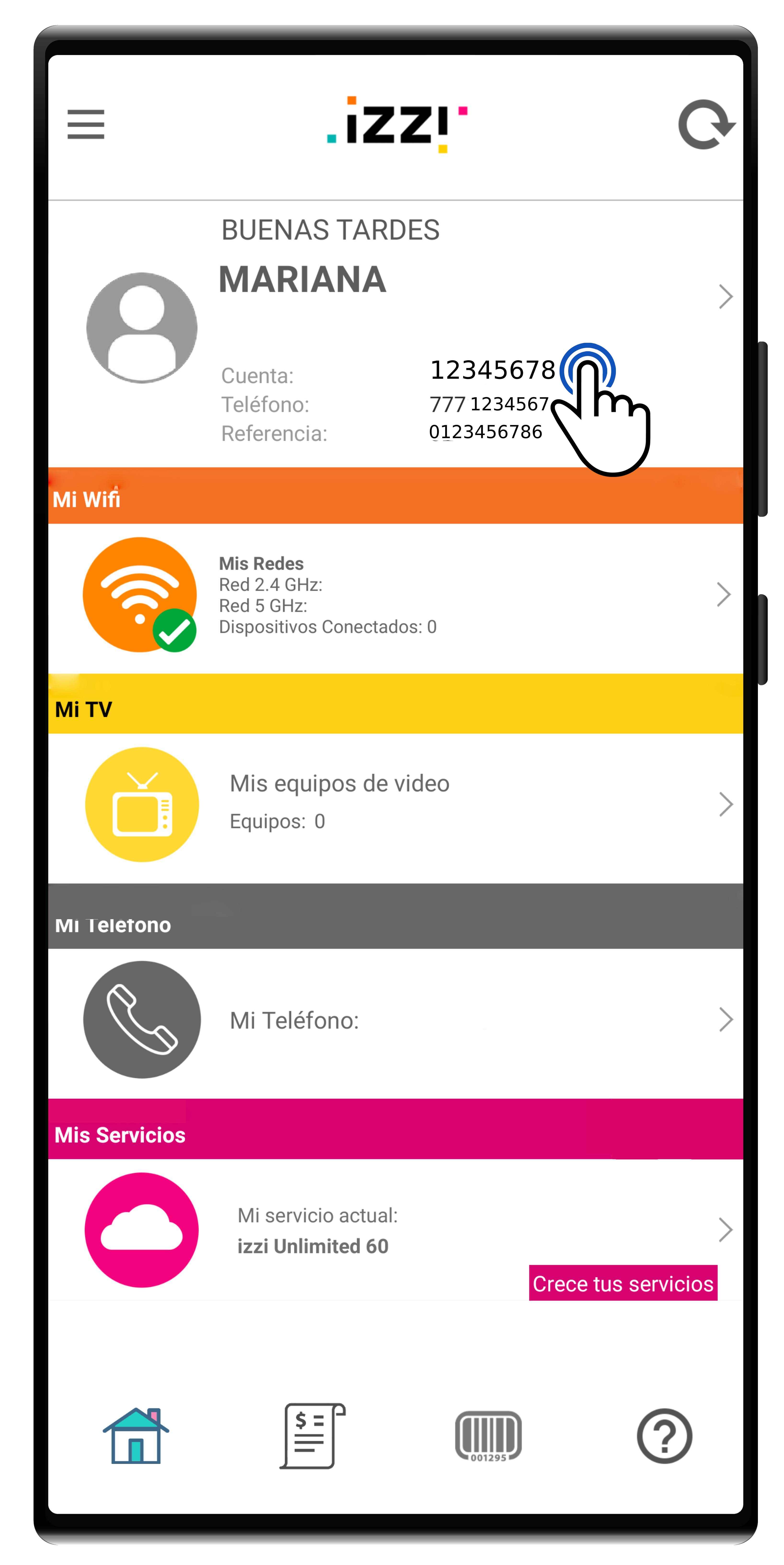 Localiza tu número de cuenta – Ayuda izzi