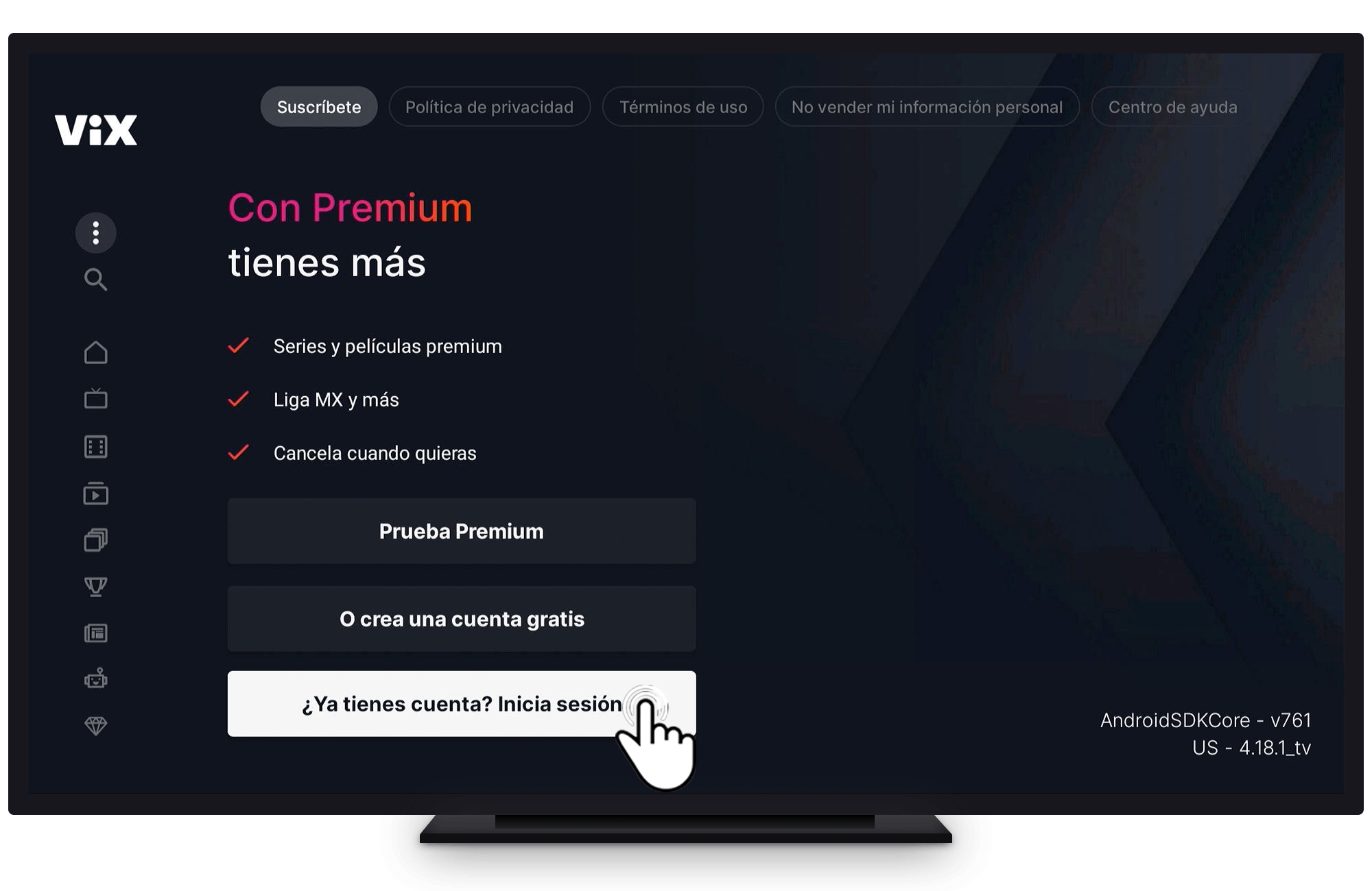 Inicio de sesión ViX – Ayuda izzi