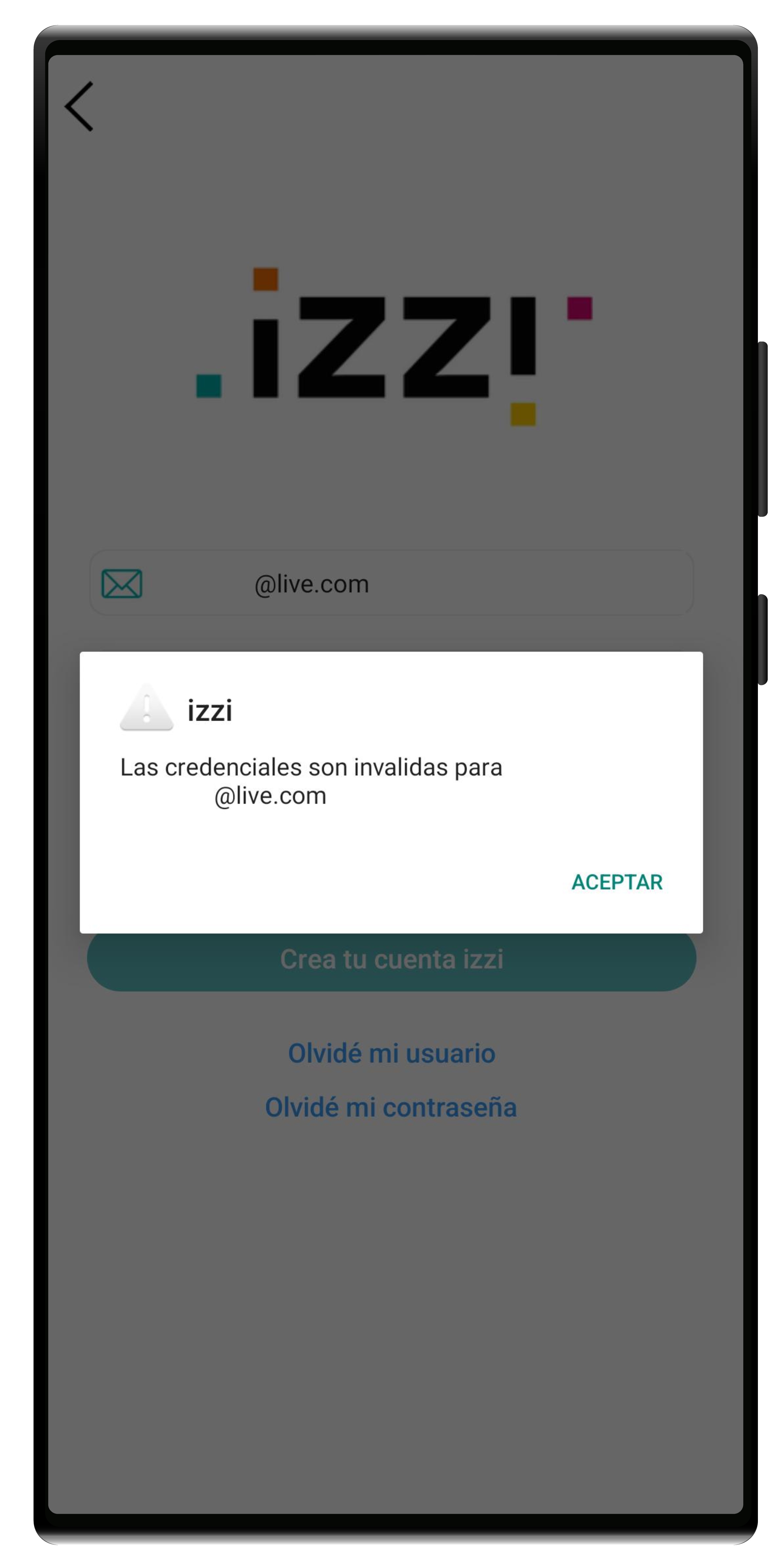 Credenciales invalidas al iniciar sesión en izzi app – Ayuda izzi