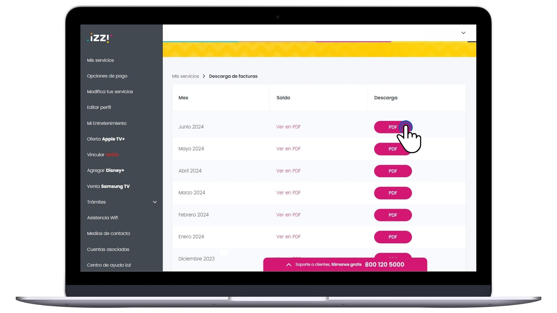 Opciones para descargar tu estado de cuenta – Ayuda izzi